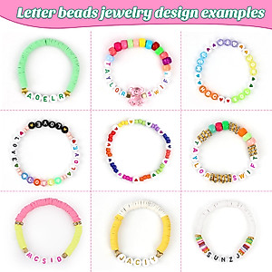 600pcs Letter Beads for Bracelets kit，Alphabet Beads for Jewelry Making Bracelets Necklaces Key Chains 4X7mm (C, White)