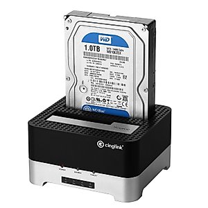 Clone Dock HDD duplicator Disk Drive Hard Reader SATA Hard Drive Docking Station USB 3.0 SSD HDD Docking Station Dual Bay for 2.5 or 3.5inch HDD with Hard Drive Duplicator/Cloner 12 TB (Docking)