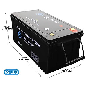 AIMS POWER Lithium Battery 12V 200Ah LiFePO4 with Bluetooth Monitoring 4000+ Cycles Ideal for Home, RV, and Off Grid Application