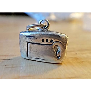 New Sterling Silver 3D 12x13mm Digital Camera Photography CZ as Flash Charm CII3443SEE