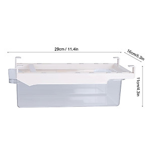 Fridge Drawer Organizer, Refrigerator Organizer Bins Pull Out Shelf Storage Transparent Organizer Fridge Shelf Holder Storage Box for Egg Fruit Vegetable Seafood Meat for Fridge Shelf Under