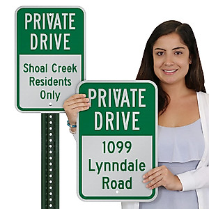 SmartSign “Private Drive, Add Your Custom Wording Here” Customizable Sign | 12" x 18" Aluminum