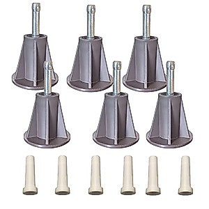 Home's Place Steel Stem Bed Frame Feet to Replace Wheels. Replacement Feet Make Your Bed Sturdy and Protect Floor. Easy to Install. Set of 6