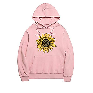 JDHUFEI Womens Hoodies Fashion Long Sleeve Pullover Drawstring Shirts Loose Fit Hooded Sweatshirts Fall Clothes with Pockets