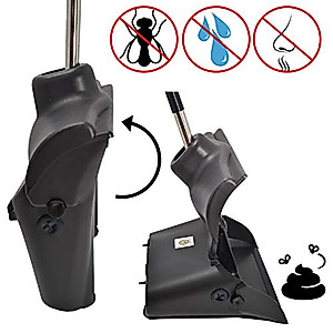 Hygena Scoop Pooper Scooper XL Large Odor Blocking Swivel Bin & Long Handle Stainless Steel Poles Rake Large Bag for Clean Pet Waste Removal