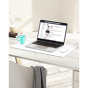 YSAGi Non-Slip Leather Desk Pad, Waterproof Laptop Computer Desk Keyboard Mat, Table Protector Blotter Mat, Large Mouse Pad for Office/Work/Home/Decor(White, 23.6" x 13.7")