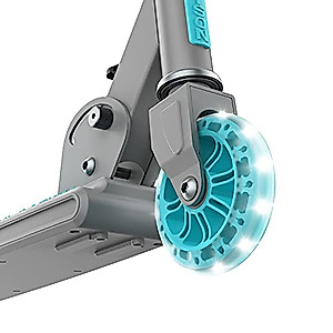Jetson Scooters - Leo Kick Scooter (Blue) - Collapsible Portable Kids Push Scooter - Lightweight Folding Design with High Visibility RGB Light Up LEDs Wheels and Adjustable Height Handlebars
