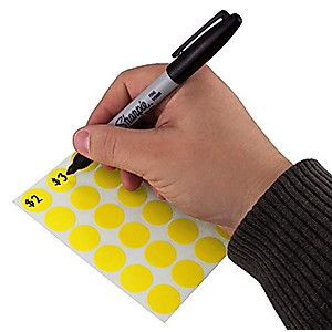 ChromaLabel 3/4 Inch Circle Sticker Labels, Easy to Write On Round Colored Stickers, Permanent Sticky Dots - 1200 Colored Dot Stickers per Variety Pack, 5 Assorted Colors Dot Labels