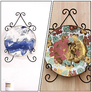YARNOW 4 Pcs Plate Hangers Plate Holder for Wall Artwork Display Support Canvas Painting Holder Rack Artwork Wall