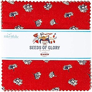 Riley Blake Fabric Seeds of Glory 5 Inch Stacker, 42 Pcs