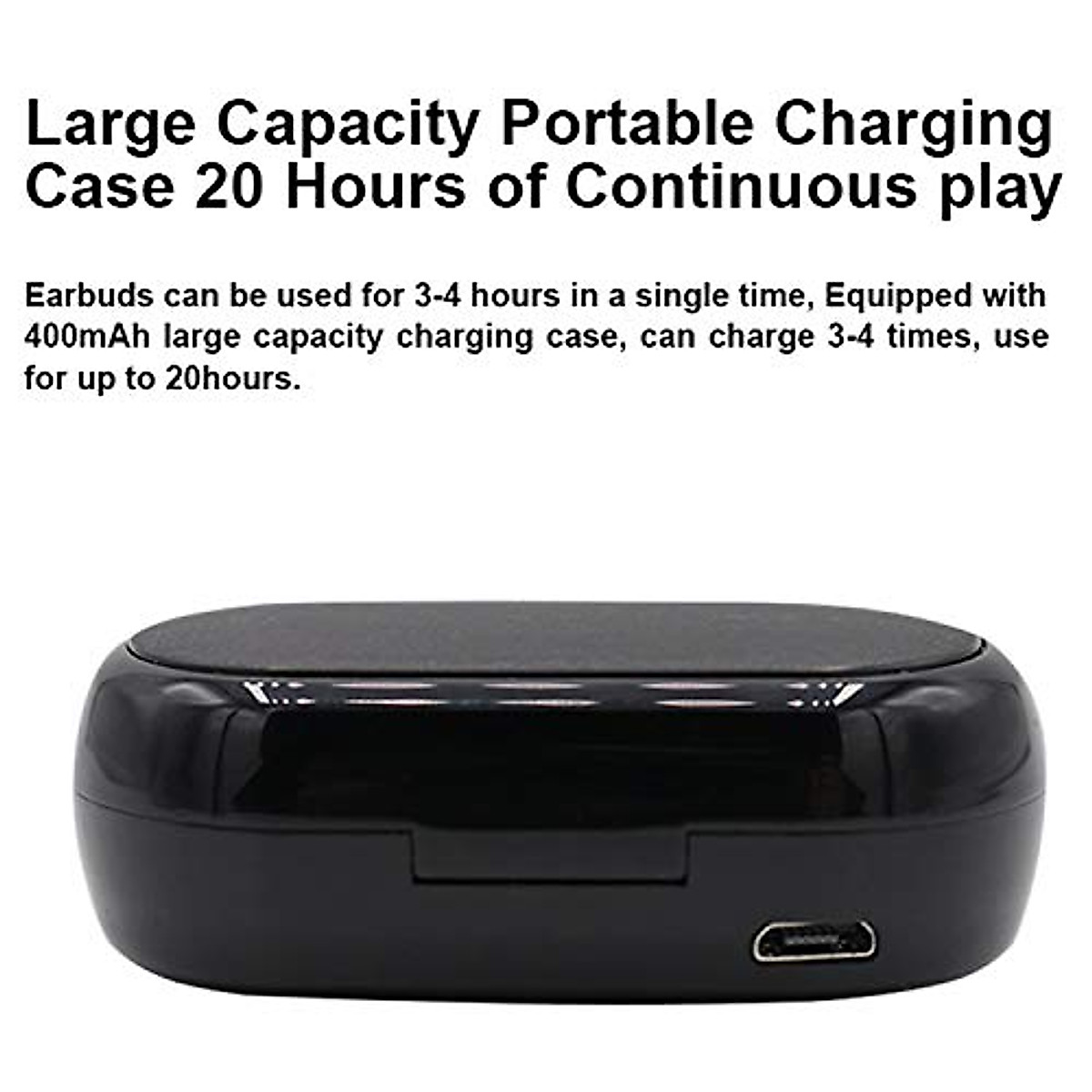 Dualpow Nanobuds Bluetooth 5.0 Wireless Earbuds, True Wireless Headphone Mini in-Ear Headset (Touch Control, 20hrs Playtime, Auto Pairing) Compatible with iPhone, Android, Smartphones (Black)