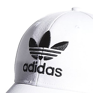 adidas Originals mens Icon Structured Precurve Snapback Cap Hat, White/Black, One Size US