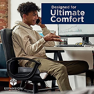 Seat Cushion for Office Chair – Memory Foam Tailbone Pillow Pad for Sitting, Computer, Desk, Chair, Car – Contoured Posture Corrector for Sciatica, Coccyx Back Pain Relief (Grey)