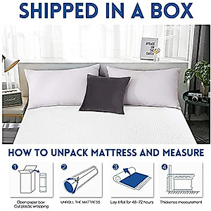 3 Inch Cool Gel Memory Foam Mattress Topper Queen Size Bed,Removable Soft Cover, Comfort Body Support & Pressure Relief,10 Year Warranty