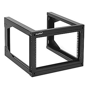 NavePoint 6U Server Rack with Swing Gate - 6U Wall Mount Rack for 19 Inch IT Equipment Open Frame Rack – Network Rack Wall Mount for AV & Server Equipment 18” Deep 6U Rack, Black