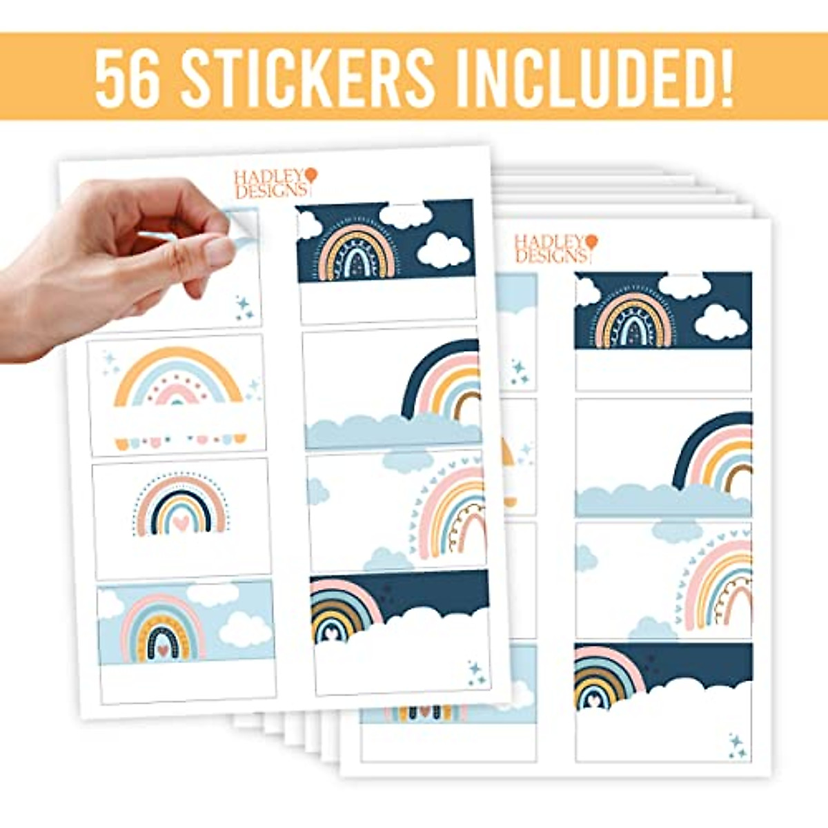 Hadley Designs Boho Rainbow Name Tags for Kids & Classrooms