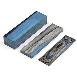 WellieSTR 1 Piece Knife Handles Making Material Wood Blanks Color Wood Handle Parts Grips Knife Making Parts 150x40x30mm (Blue-Grey Color)