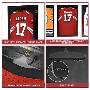 Pennzoni Display Co. Clear Acrylic Hanger - Jersey Display Hanger - Crystal Clear Acrylic Hanger for Jersey, T-Shirt, Uniform & Wedding Dress Displays