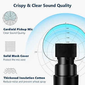 Bietrun Wireless Microphone with Echo/Treble/Bass, UHF 160ft Range, Dual UHF Cordless Dynamic Mic Handheld Microphone System for Home Karaoke, Meeting, Party, Wedding(Receiver with Bluetooth)