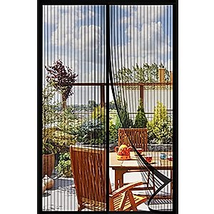 Magnetic Screen Door, Keep Bugs Out, Pet & Kid Friendly，Works with Front Doors, Sliding Doors,Fit Door Size 30 x 80 Inches ‎Black