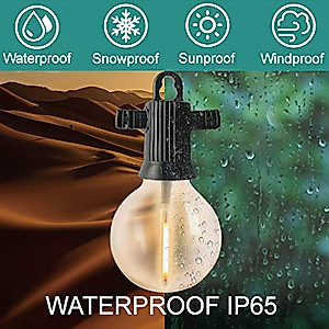 ZOTOYI Solar Outdoor String Lights 50FT Globe String Lights Patio Lights with 24+2 LED Filament Plastic Bulbs, Commercial Waterproof Shatterproof for Backyard Tents Garden Porch Cafe Party