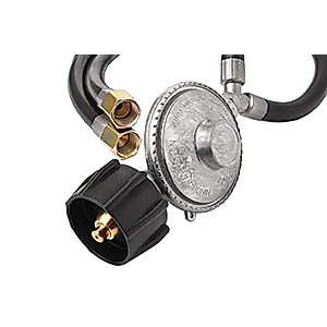 Flame King ALRYQC02 2-Ft Y-Splitter Propane Regulator Double Hose Outlet Fits Type-1 (QCC-1) Tank Connections, for BBQ Grills with Side Burner, Black