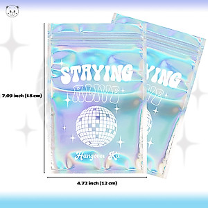 KARAQY Stayin' Alive Hangover Kit Bags, Last Disco Empty Hangover Bags Recovery Kit Bags for Bachelorette Party Wedding Bridal Shower Engagement Party Favors Supplies Decorations