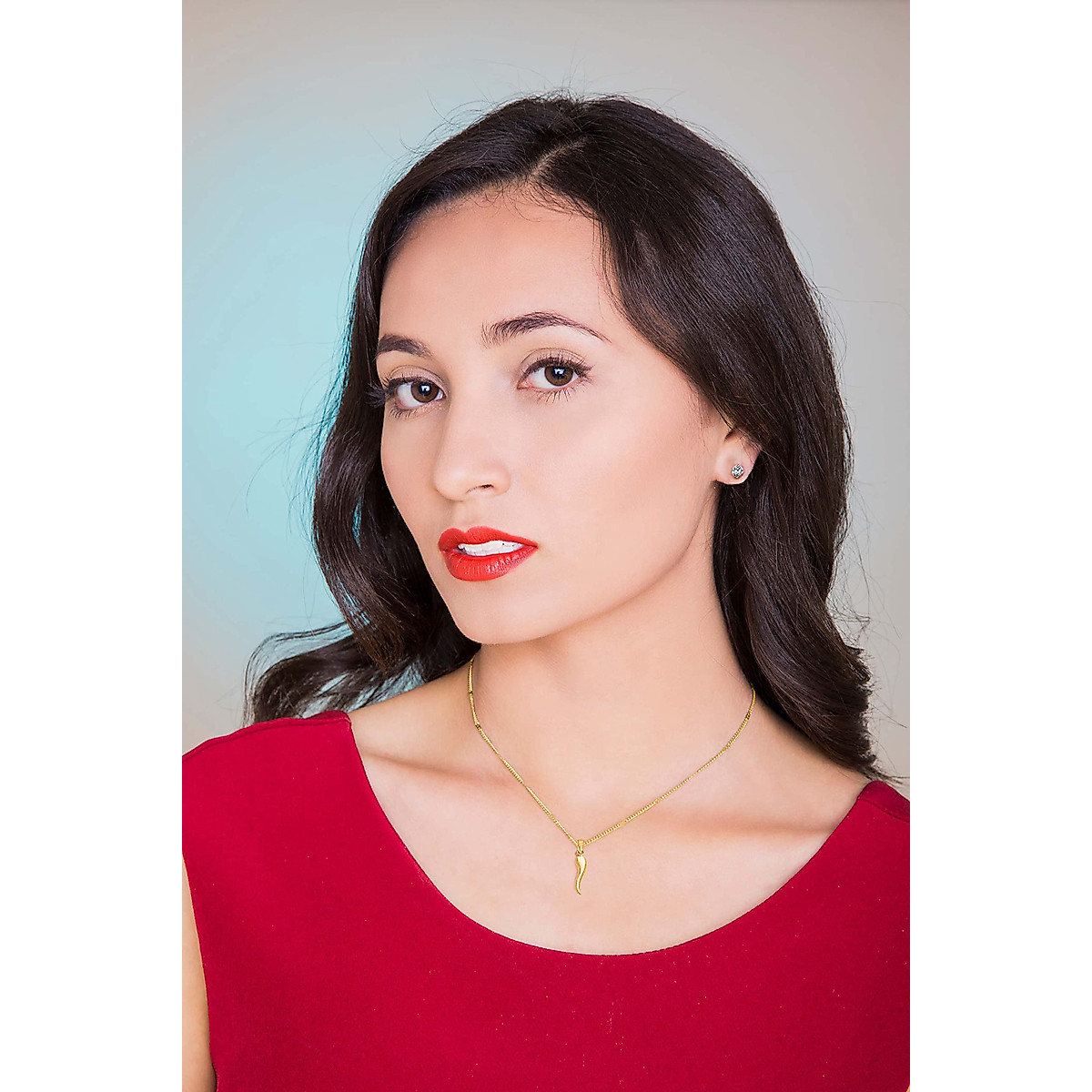 Generic 10k Real Solid Gold Dainty Italian Horn Pendant, Cornicello Jewelry Gifts for Good Luck and Protection from Evil, Yellow