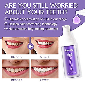 Whitening Toothpaste,Purple Toothpaste for Teeth Whitening,Colour Corrector Toothpaste,Toothpaste Whitening,V34 Toothpaste,Remove Stains,Improves Teeth Brightness and Reduce Yellowing