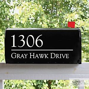 Personalized Mailbox Numbers - Street Address Vinyl Decal - Custom Decorative Numbering Street Name House Number Gift 3DY - Back40Life (E-004q)