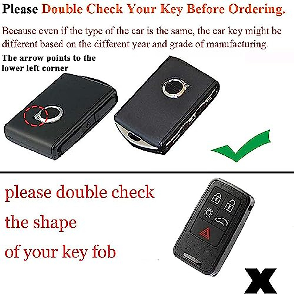 SANRILY 1 Pcs Fashion Golden Edge TPU Key Fob Case Fit for Volvo Key Fob Cover XC90 XC60 S60 XC40 Keyless Full Covered Key Shell Black