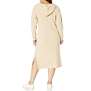 The Drop Women's Claudia Cuddle Hoodie Midi Dress, Crème Brulee, XL