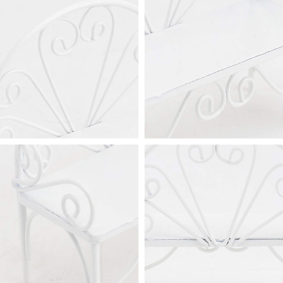 LIFKOME Miniature Garden Bench Miniature Dollhouse Furniture Doll House Decor Lawn Chair Fairy Gardens Accessories Decorations White