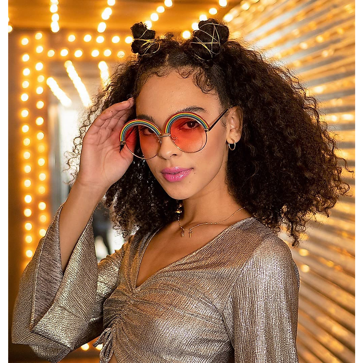 A.J. Morgan Eyewear unisex adult Rainbow - Sunglasses Sunglasses, Gold/Pink, 55 US