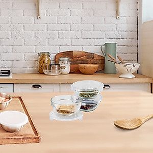 Oggi Set of 3 x Glass Pinch Bowls - 4oz with Clip Lids, Ideal as Salt and Pepper Bowls, Storage Bowls with Lids, Condiment Bowls, Mini Bowls, Prep Bowls for Cooking or Mise en Place Bowls - Clear