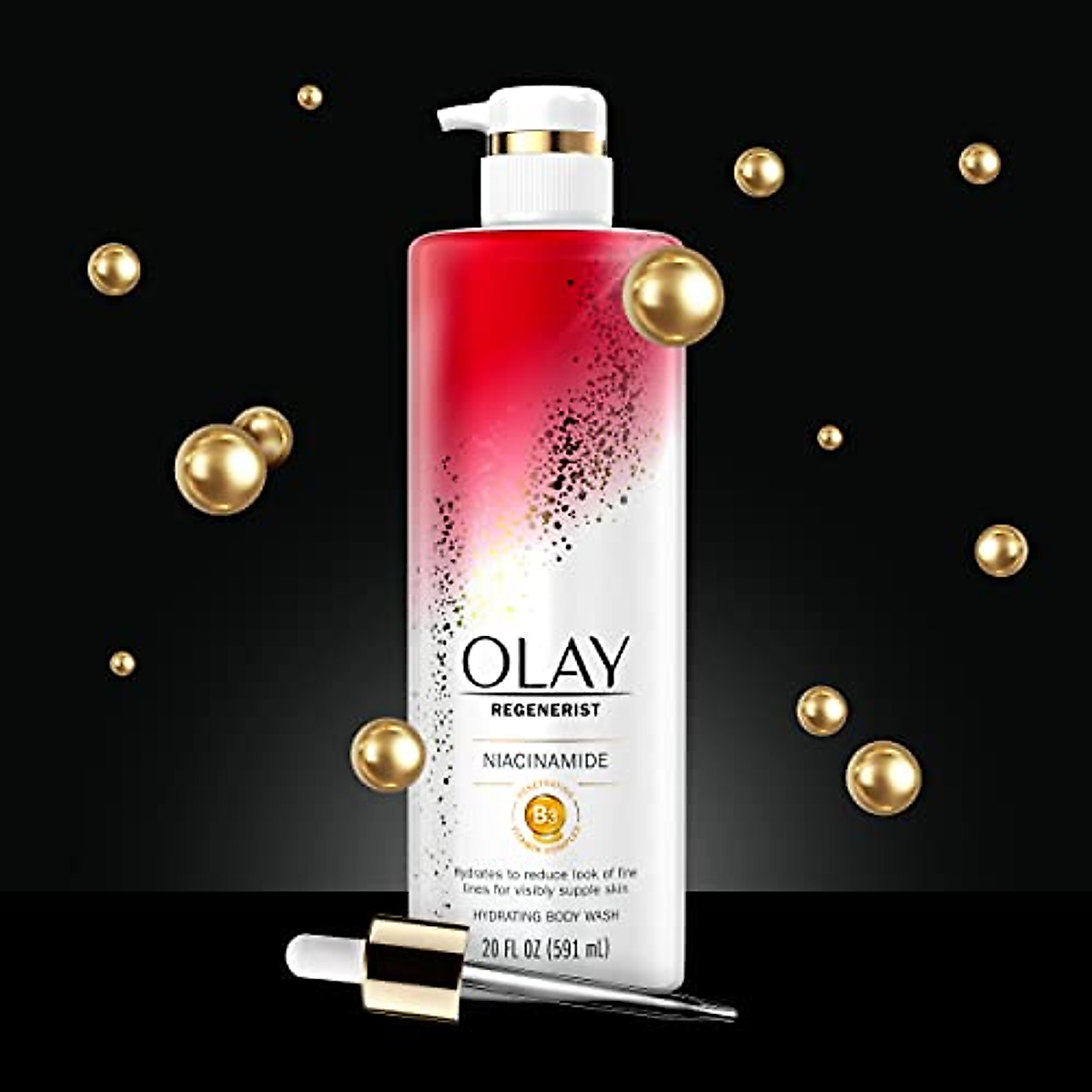 Olay Body Wash Women, Age Defying with Niacinamide 20 fl oz (Pack of 4)