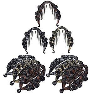 KALLORY Banana Hair Clips 9pcs Fishtail Hair Clips, Vintage Fish Shape Banana Clips Ponytail Hair Combs Clincher for Girls Girl Hair Clips