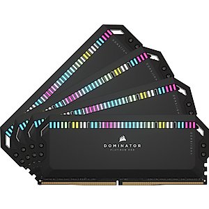 CORSAIR DOMINATOR PLATINUM RGB DDR5 RAM 64GB (4x16GB) 6200MHz CL32 Intel XMP iCUE Compatible Computer Memory - Black (CMT64GX5M4B6200C32)