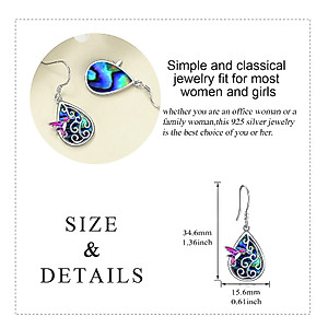 Hummingbird Earrings 925 Sterling Silver Filigree Dangle Earrings Hummingbird Jewelry Gift for Women