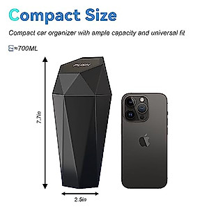 SINSEN Car Trash Can with Lid, Truck Garbage Bin and Interior Organizer Accessories Must Haves, Mini Diamond Trashcan for Road Trip, Leak-Proof, 2PCS