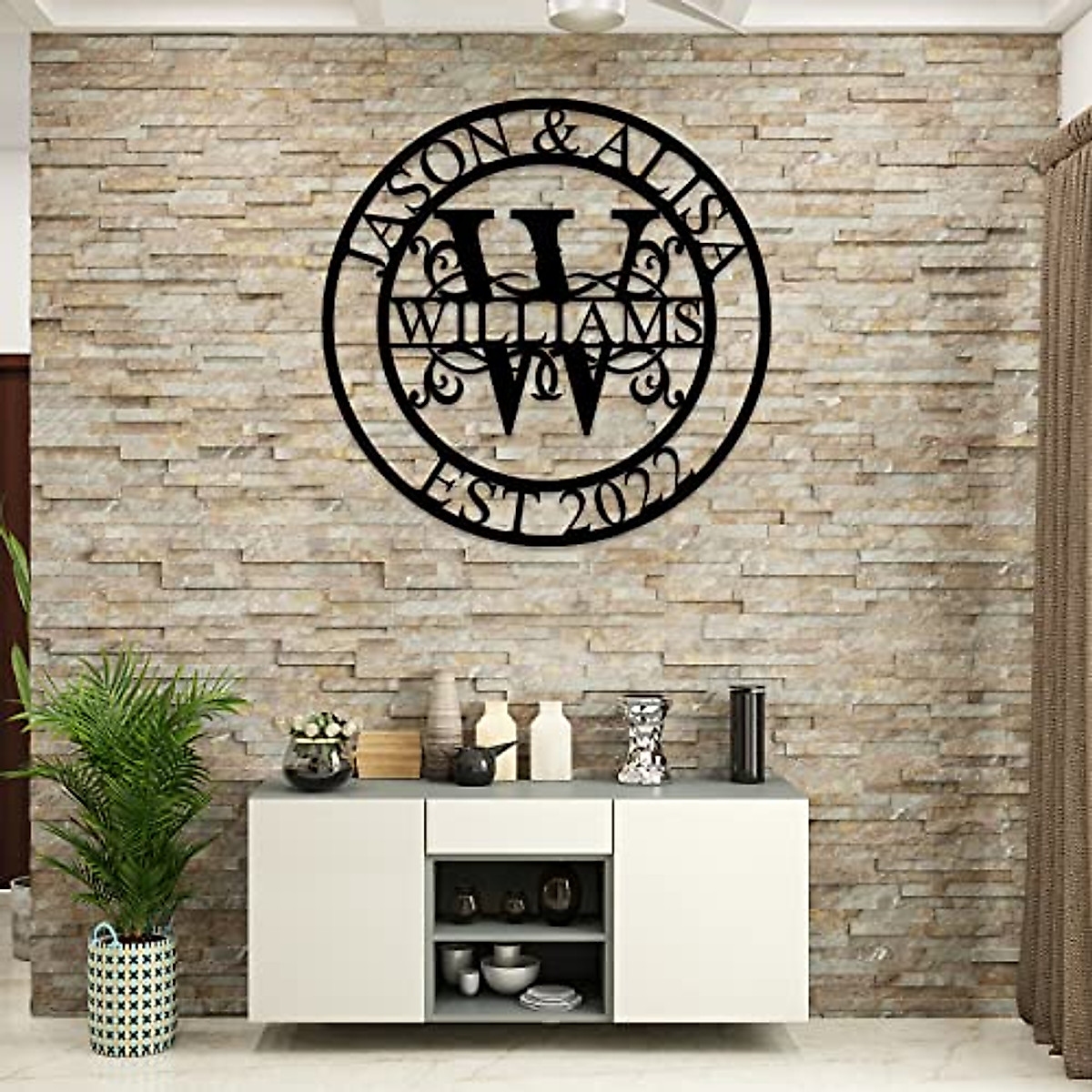 Metal Name Sign Personalized, Wedding Gift, Engagement Gift, Custom Gifts, Housewarming Gift, Family Name Sign, Matte Black