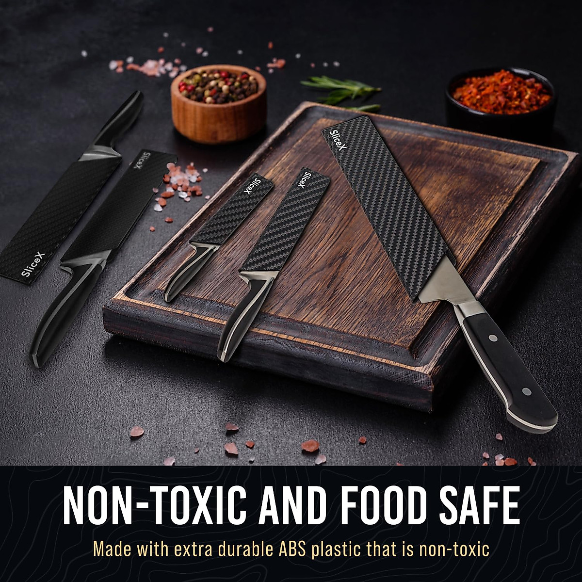 Knife Sheaths for Kitchen Knives 8"-12" Universal Knife Edge Guards Set | Knife Cover with Extra Strength | BPA-Free Knife Guards | Non-toxic and Food Safe (2 Pcs)