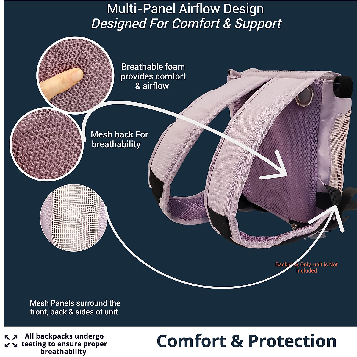 O2TOTES Ultra Lightweight Backpack For Inogen One G3 Unit (Patented Design) (Purple)