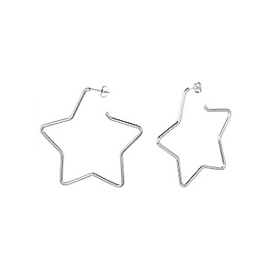 Star Hoop Earrings for Women Stainless Steel Geometric Earring Hoops Fashion Jewelry