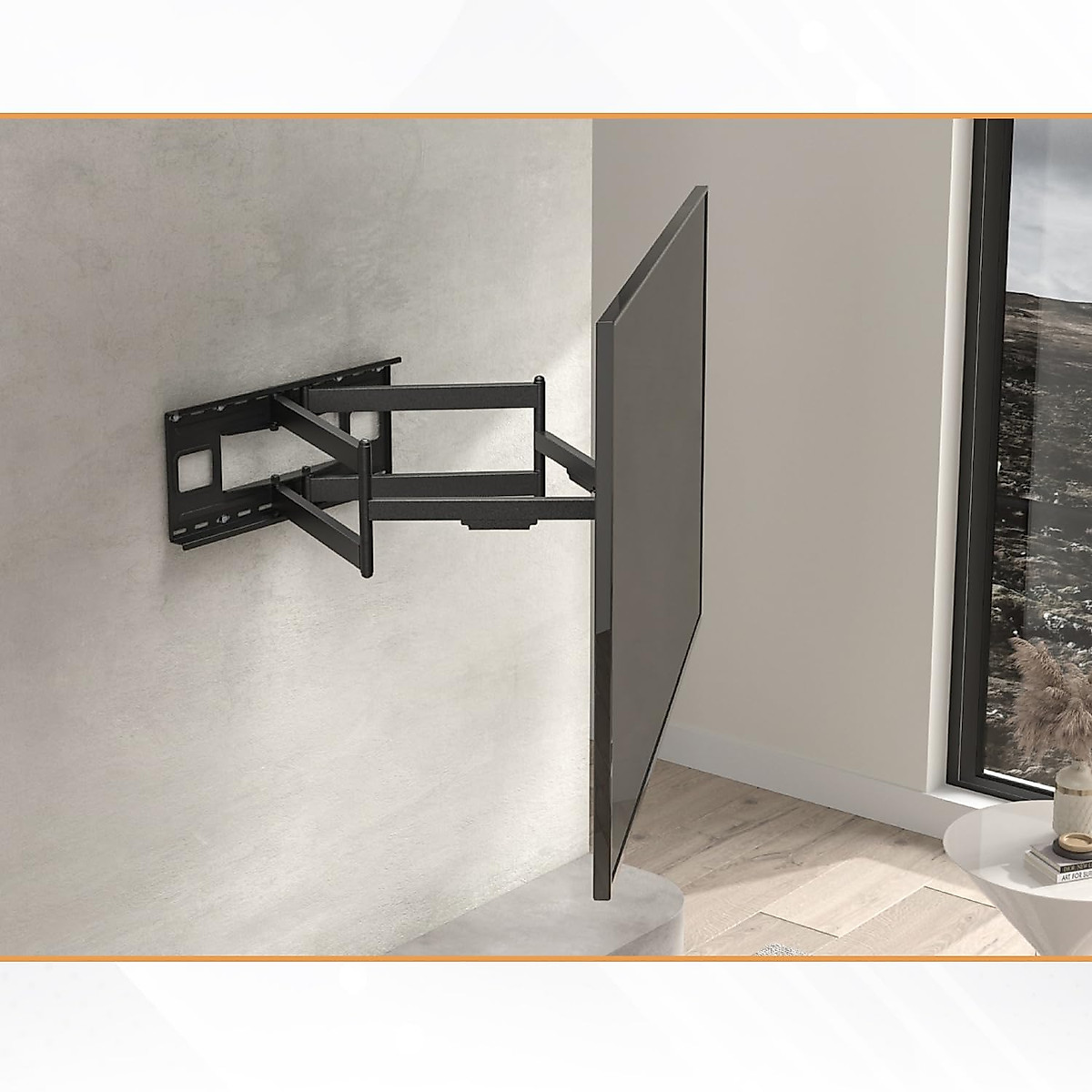 Premium Mount - Heavy Duty Dual Arm Articulating TV Wall Mount Bracket for LG 77" Class C3 Series OLED evo 4K UHD Smart webOS 23 w/ThinQ AI TV - OLED77C3AUA Tilt & Swivel w/Reduced Glare, Buy Smart!