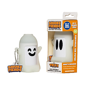 Smoke Fiends Portable & Eco-Friendly Personal Air Filter | Discreet HEPA & Carbon Filtration | Biodegradable & Up to 300+ Uses | Keychain Design for On-the-Go Freshness (Trixx)