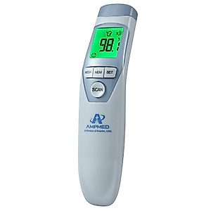 Amplim Hospital Medical Grade Non-Contact No-Touch Forehead Thermometer for Baby and Adults. Touchless Temporal Fever Thermometer, FSA HSA Approved Accurate and Fast Digital Baby Thermometer