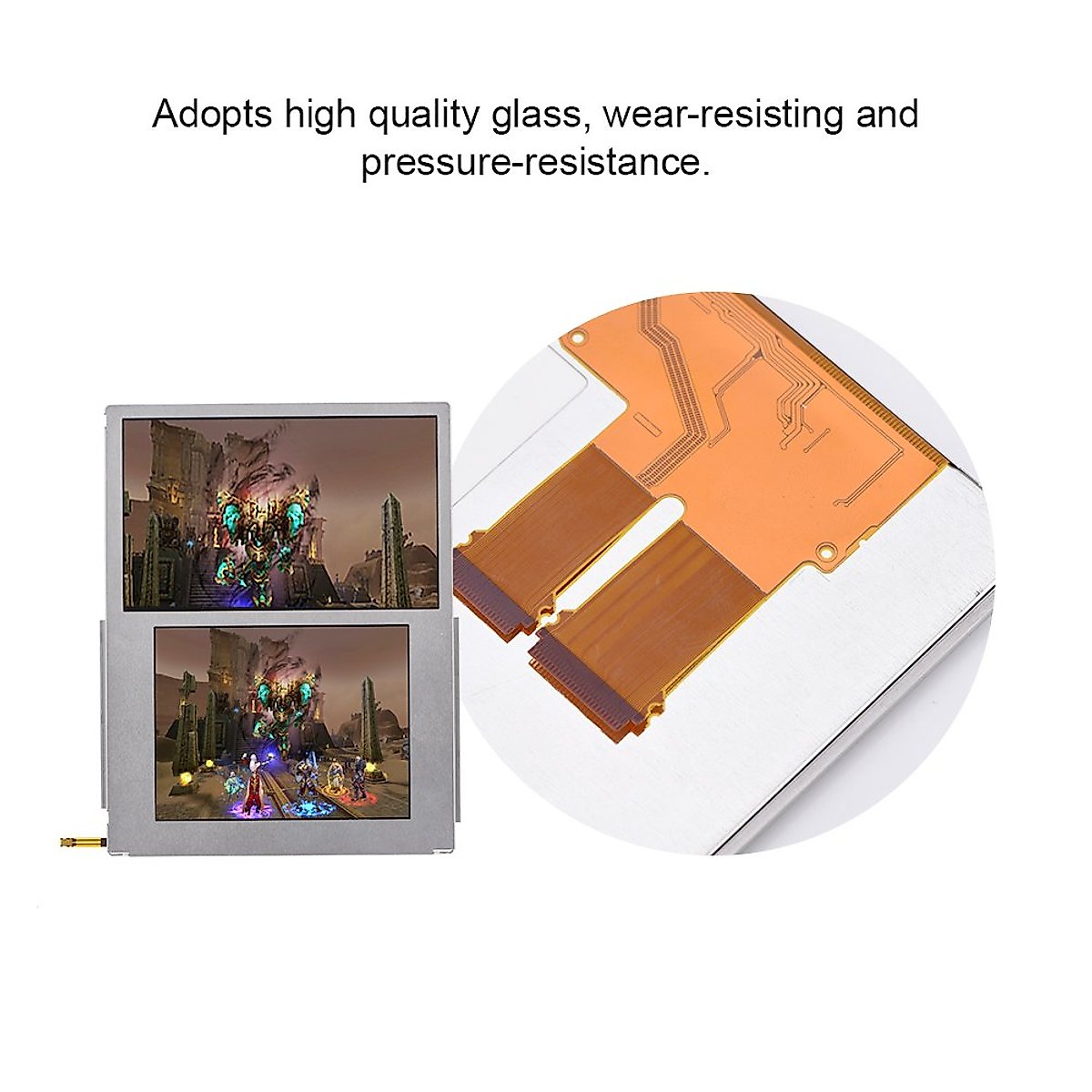 ASHATA LCD Screen Replacement, Replacement Top & Bottom LCD Display Screen Repair Part for 2DS