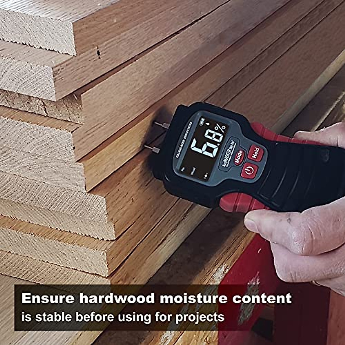 Calculated Industries 7445 AccuMASTER Duo Pro Pin & Pinless Moisture Meter Detects Hidden Leaks and Moisture | Combo Non-invasive Pad + Pin Sensors | for Restoration Contractors, Woodworkers, DIYs