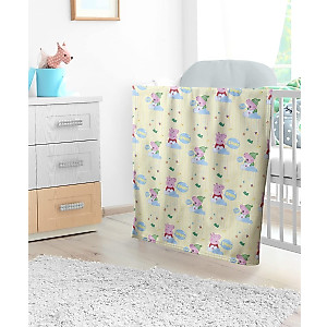 LOGOVISION Peppa Pig Lightweight Baby Blanket, 30"X40", Shh Baby's Sleeping Unisex for Infants Girls & Boys